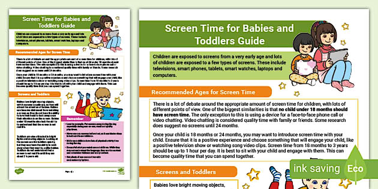 Screen Time for Babies and Toddlers Guide (Teacher-Made)