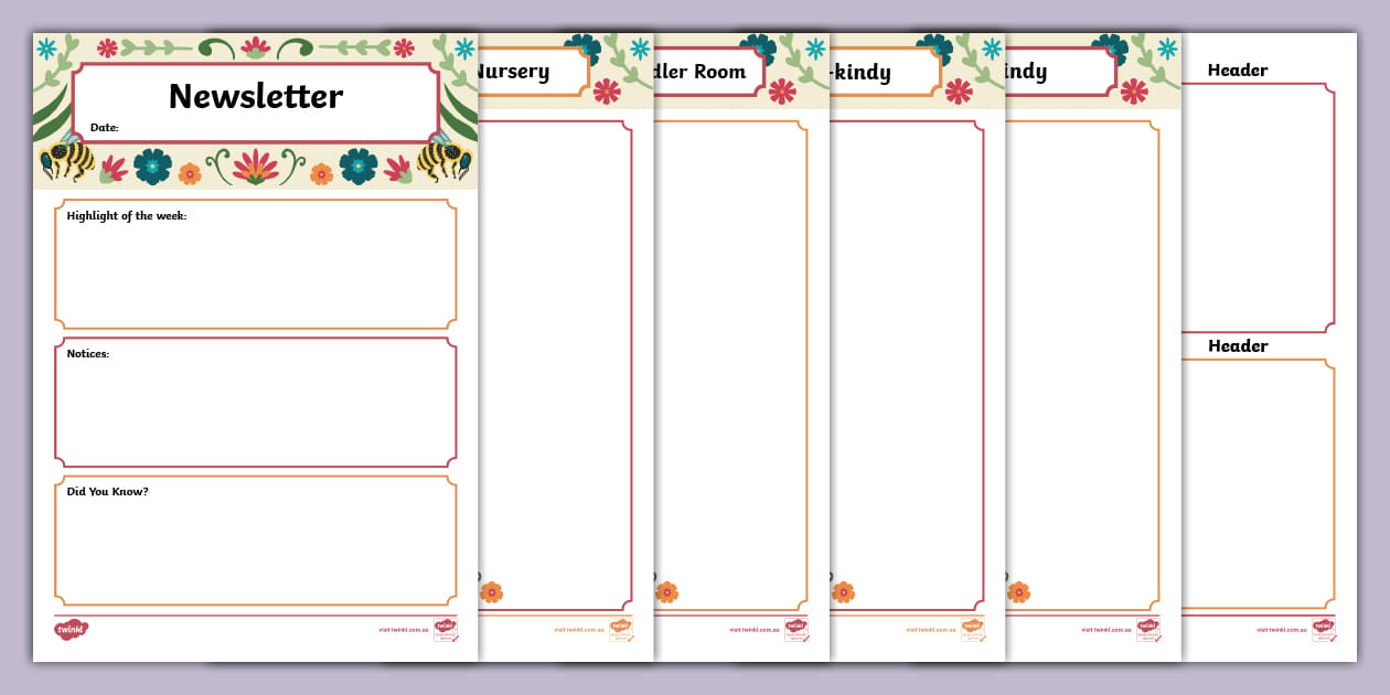 Editable Newsletter Template (teacher made) - Twinkl