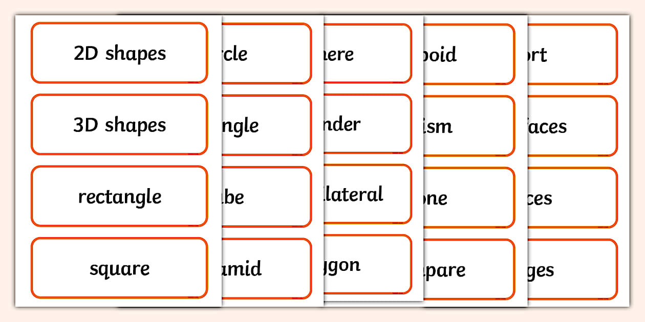 👉 Year 2 Properties of Shapes Vocabulary Cards - Twinkl