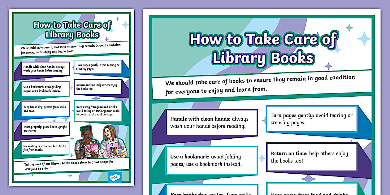 How to Take Care of Library Books Poster | Twinkl