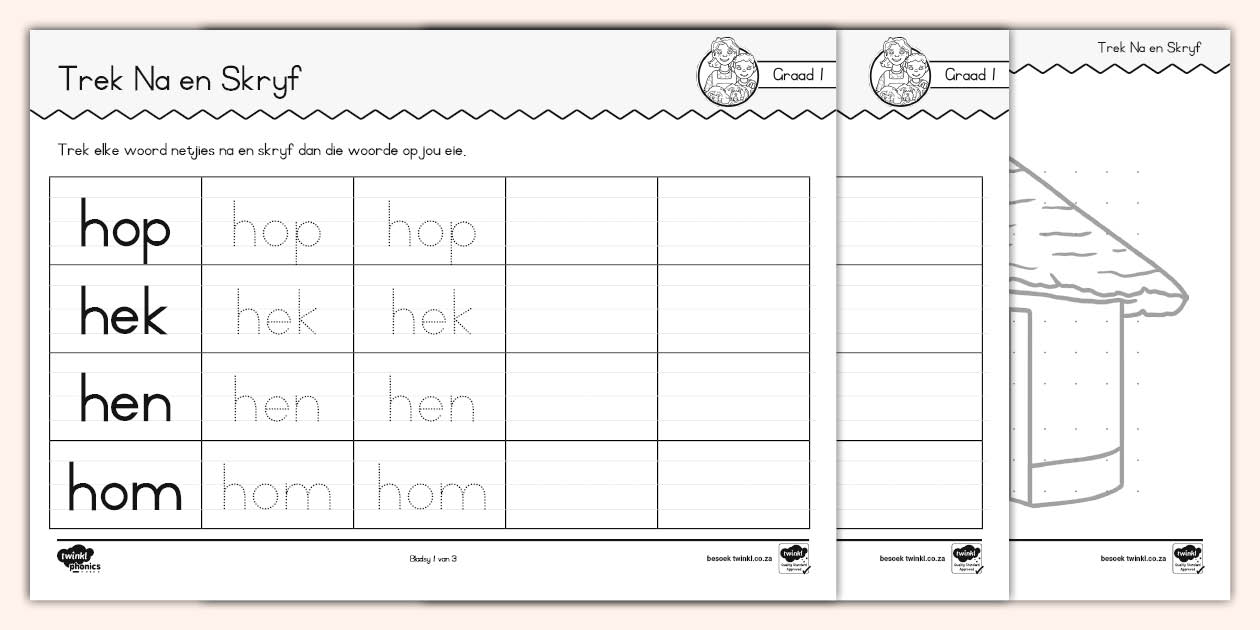 Graad 1 Klanke Handskrif en Lettervorming u, h - Twinkl