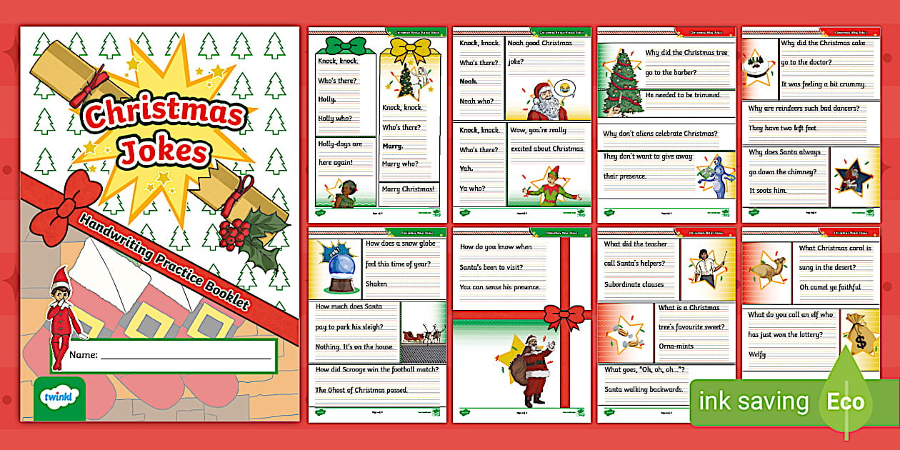 KS2 Christmas Jokes Handwriting Practice Booklet