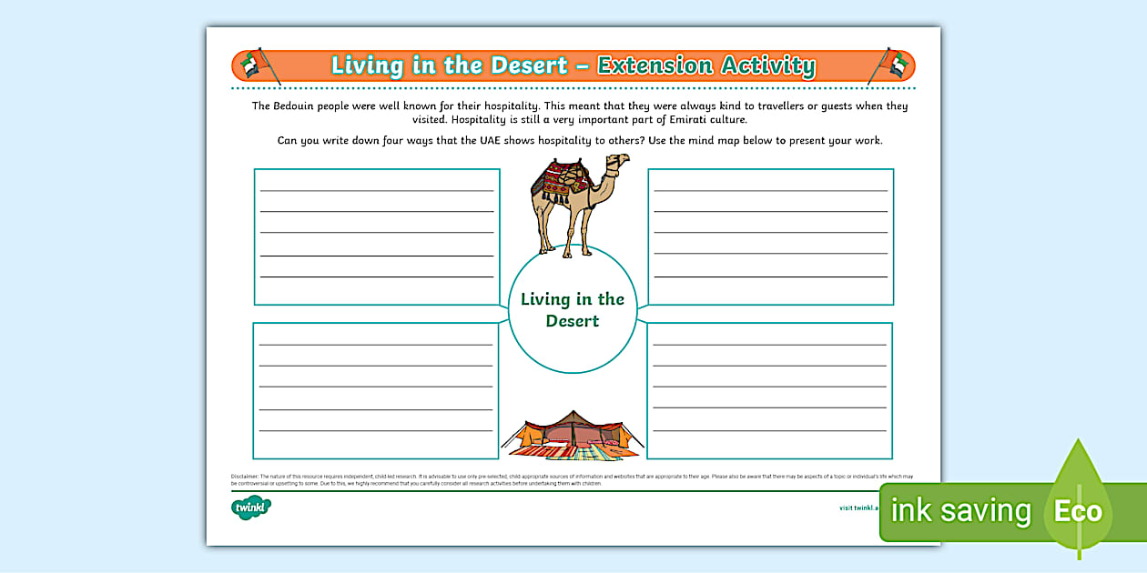 Living in the Desert - Extension Activity (teacher made)