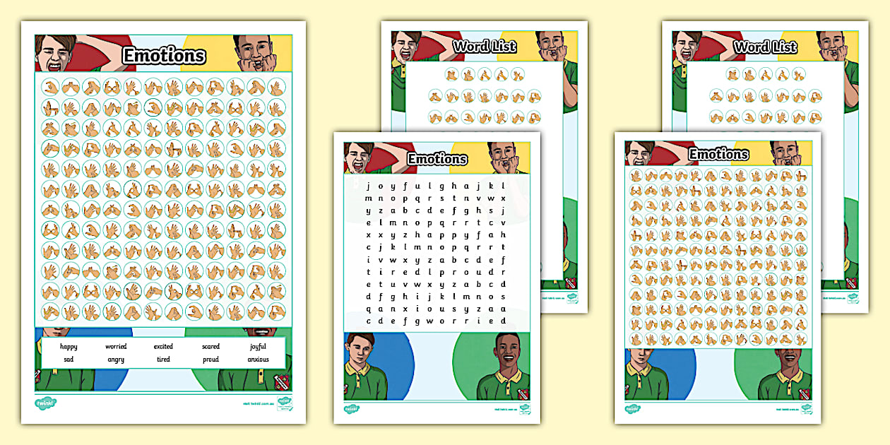 Auslan Find-a-Word Emotions