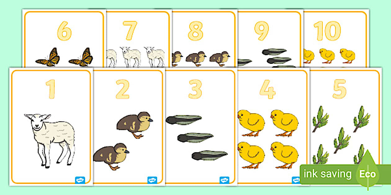 Spring Number Posters (teacher made) - Twinkl