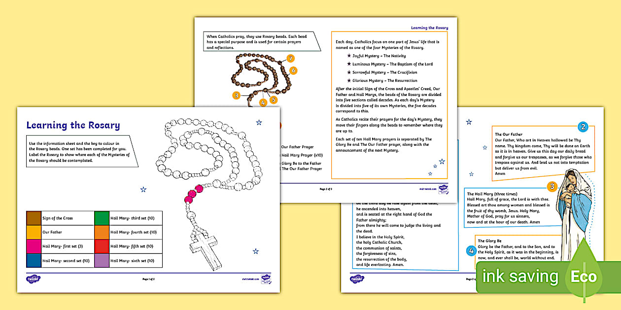 KS2 Learning the Rosary Activity (teacher made) - Twinkl