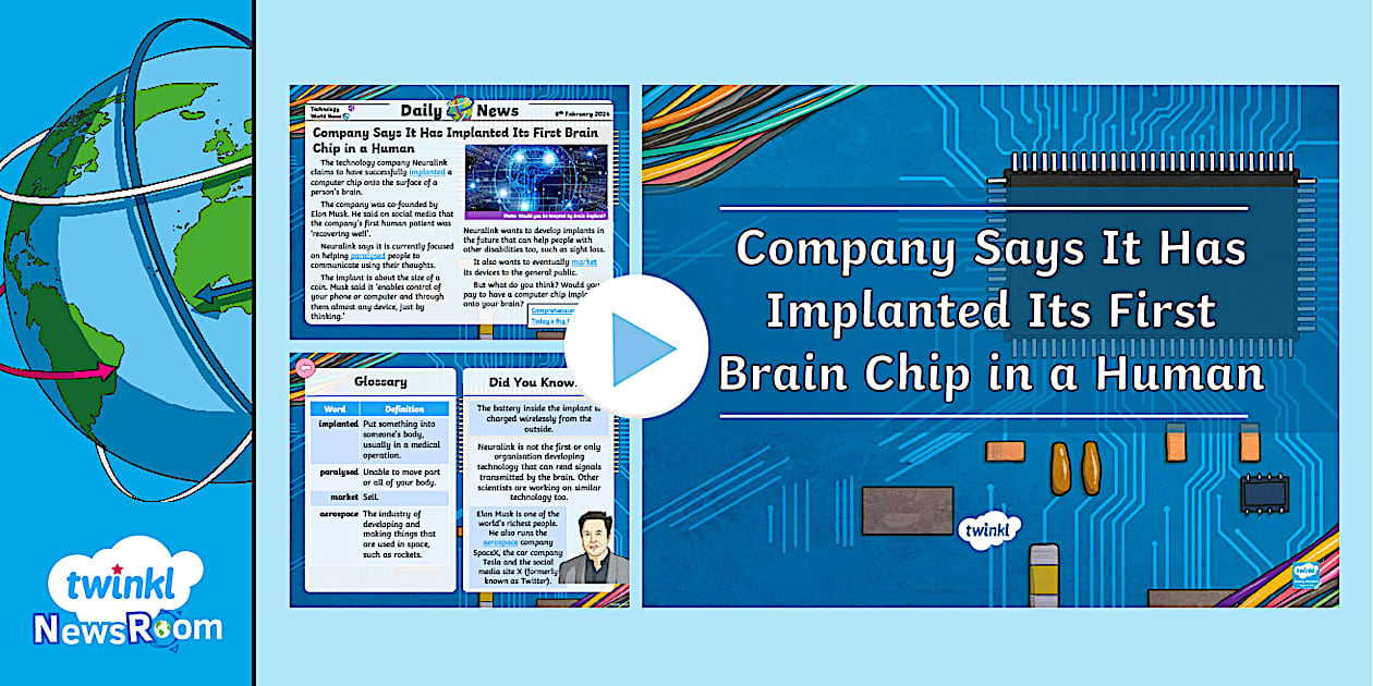 First Brain Chip in a Human | Twinkl Resources - Twinkl