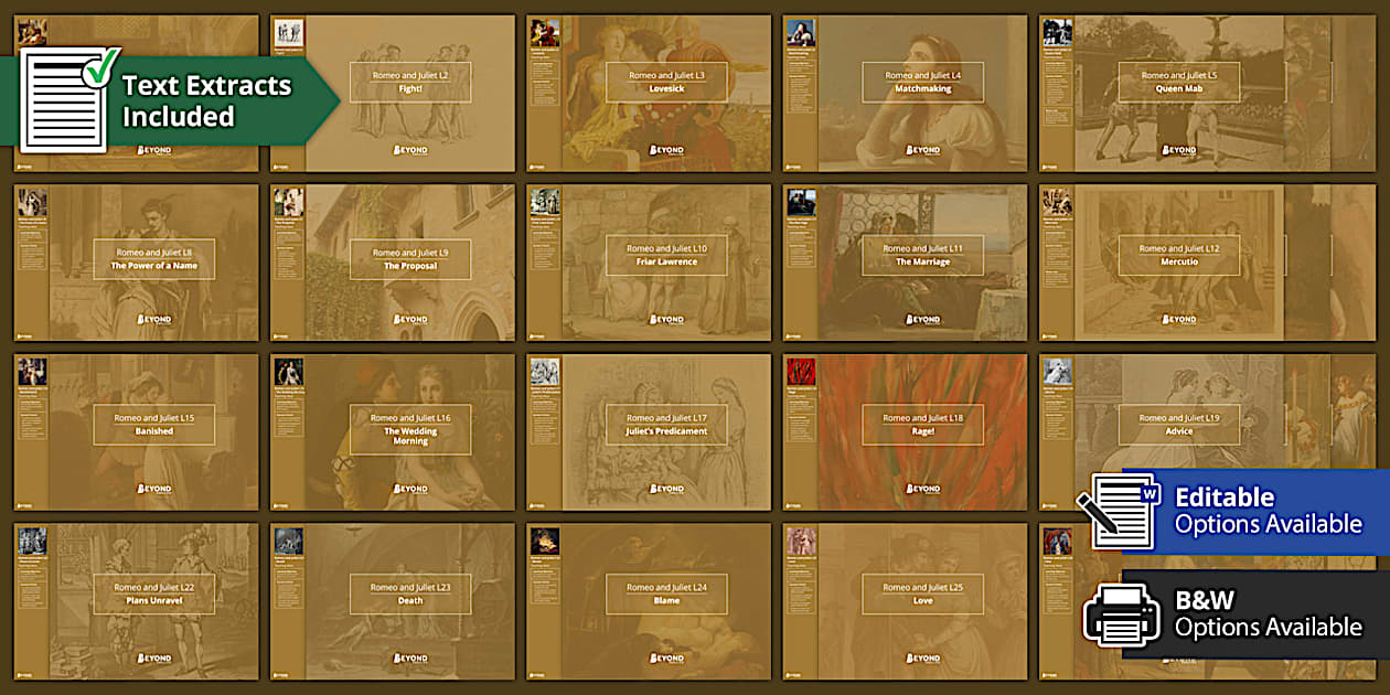 Romeo and Juliet Whole Unit Pack | Romeo and Juliet Lessons