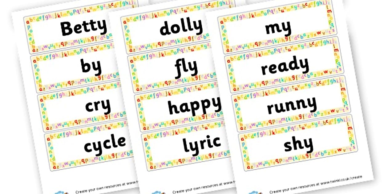 y Extended Code Word Cards (teacher made) - Twinkl
