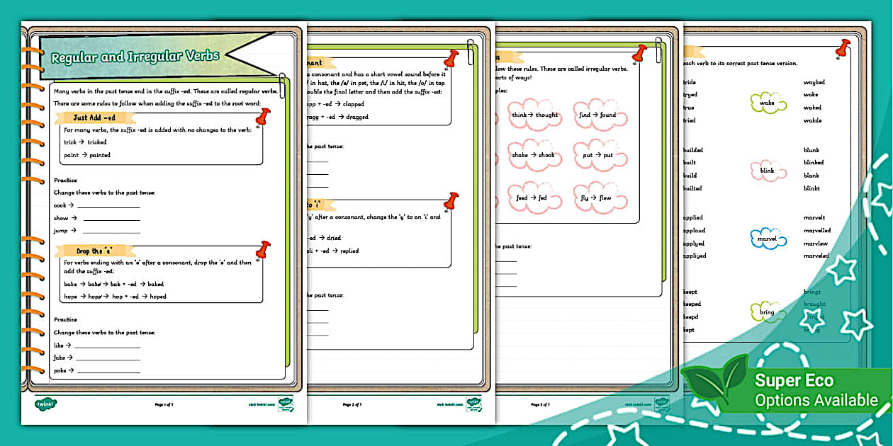 Regular and Irregular Verbs (Ages 7 - 9)