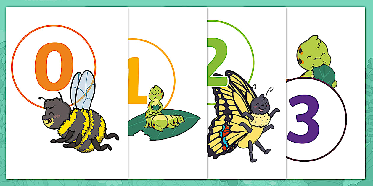 The Cautious Caterpillar Number Display Cut-Outs - Twinkl