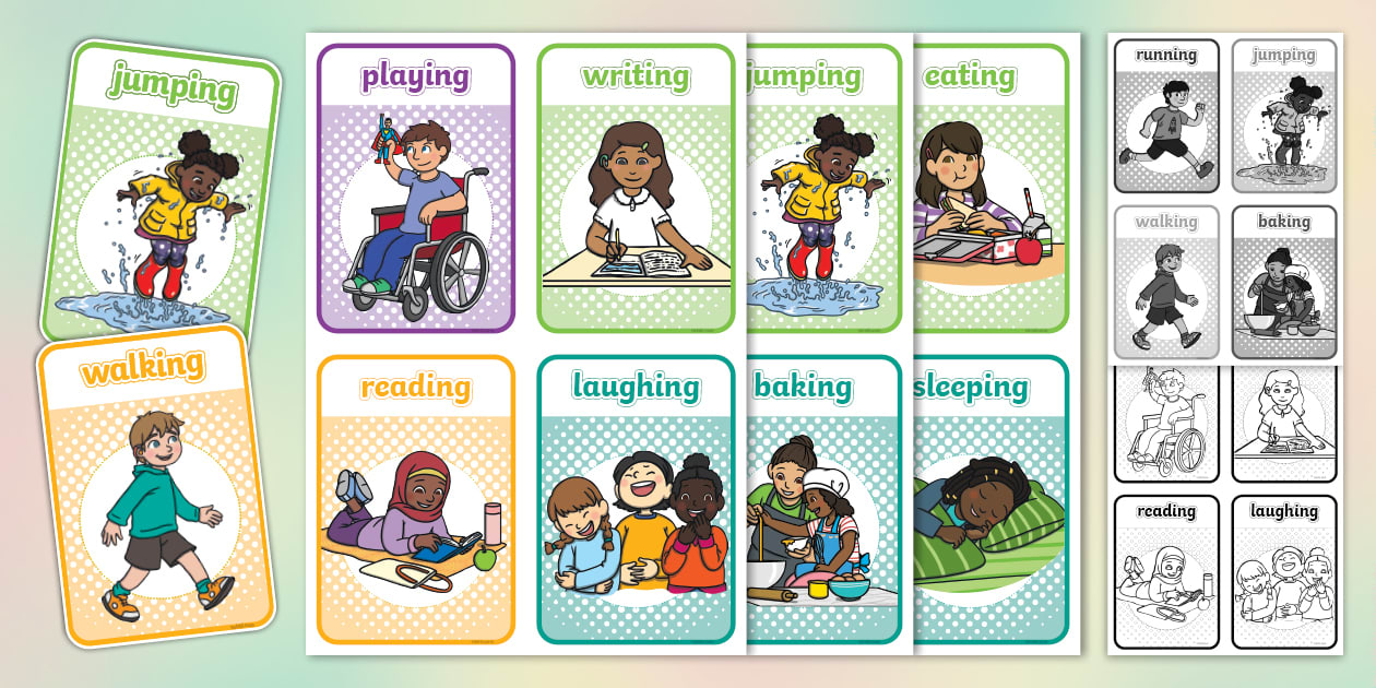 Actions Flashcards (professor feito) - Twinkl