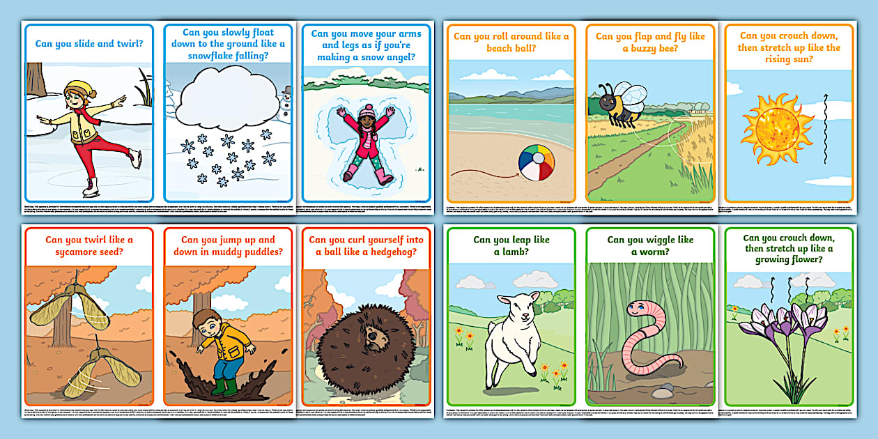 The Seasons Movement Cards Activity Pack | Twinkl - Twinkl