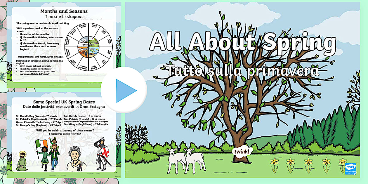 All About Spring PowerPoint English/Italian (teacher made)