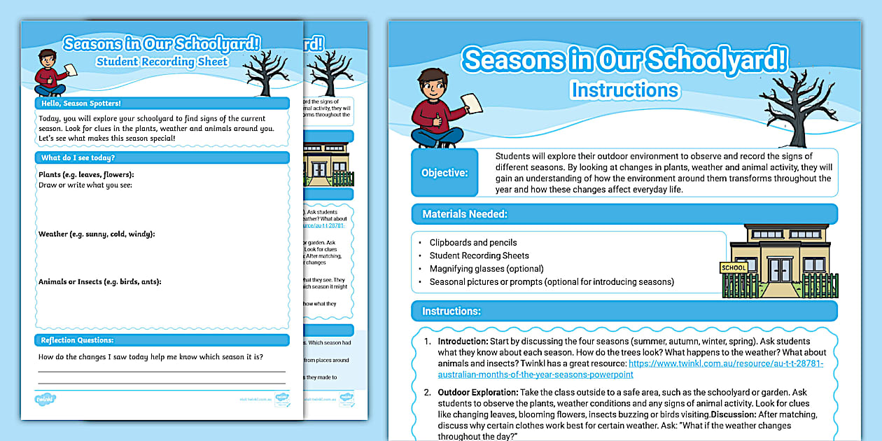 STEM Outdoors: Seasons in Our Schoolyard (teacher made)