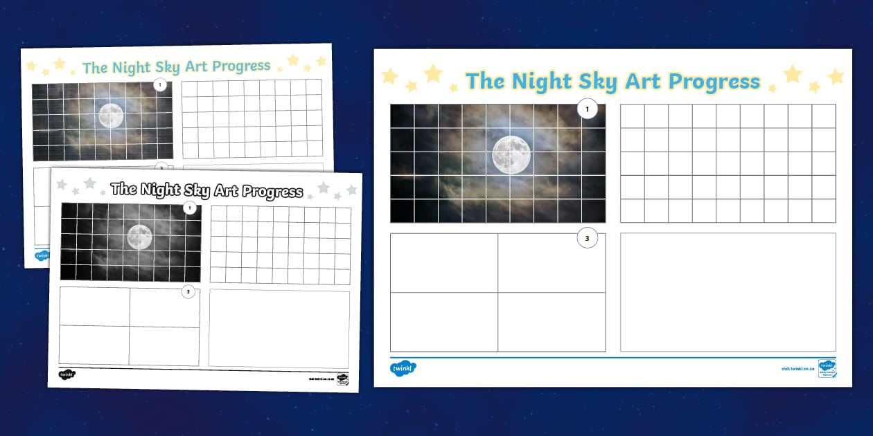The Night Sky Art Progress Template (teacher made) - Twinkl