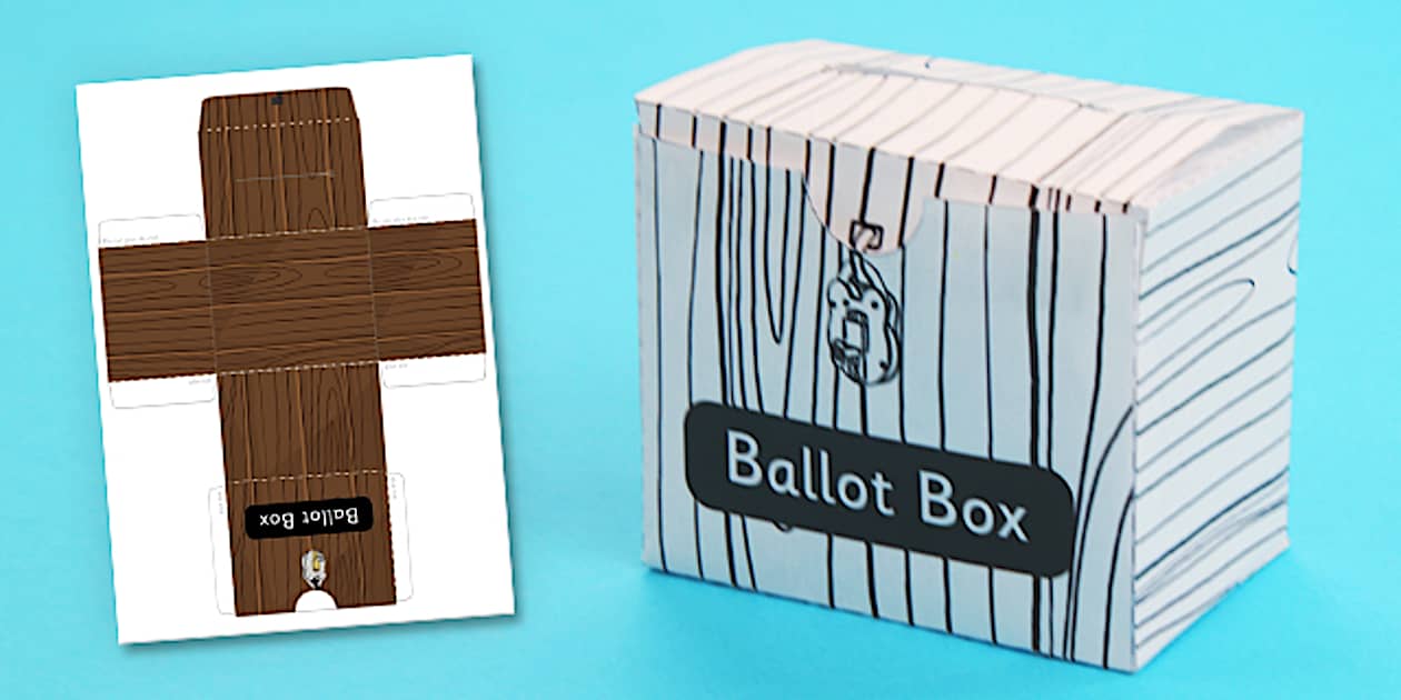 Editable Ballot Box 3D Shape Net (teacher made) - Twinkl