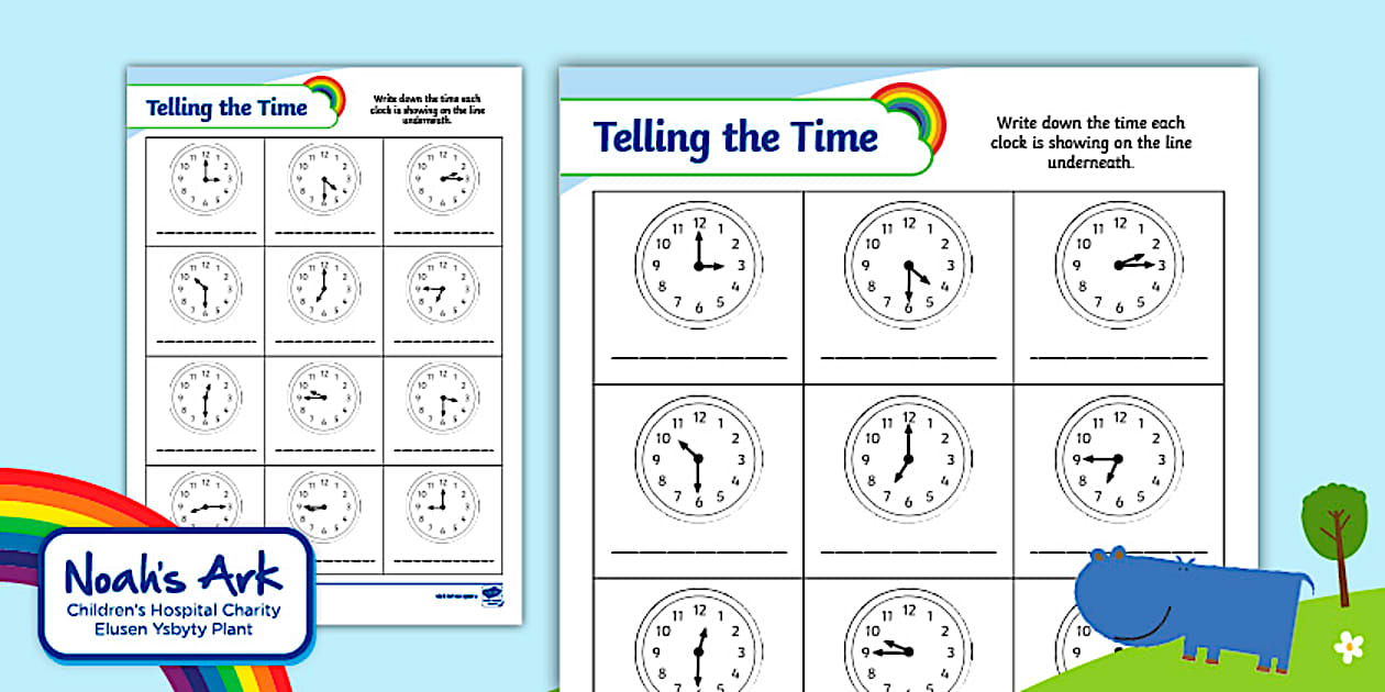 FREE! - Clock Activity Sheet: O'clock, Half Past, Quarter Past and ...