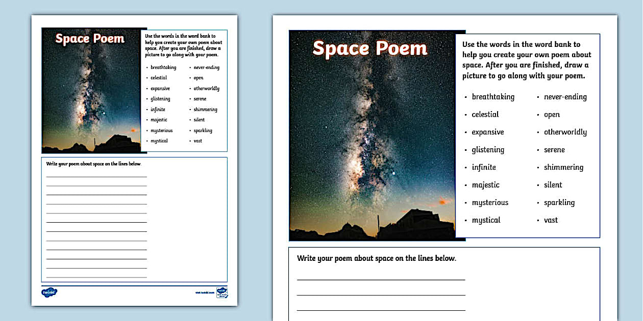Space Poem Writing Template