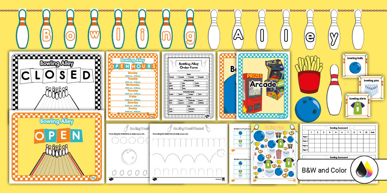 Bowling Alley Dramatic Play Activity Pack (teacher made)