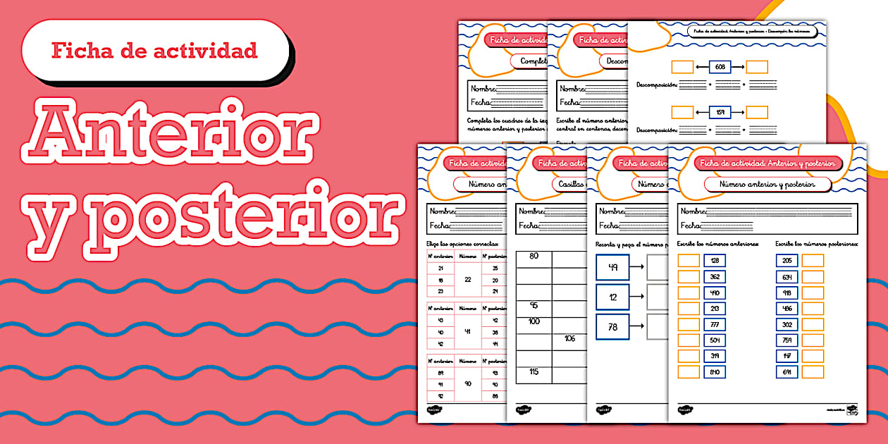 Ficha de actividad: Anterior y posterior