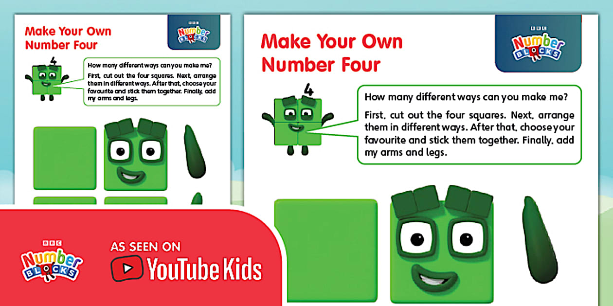 Numberblocks: Make Your Own Number Four Activity - Twinkl