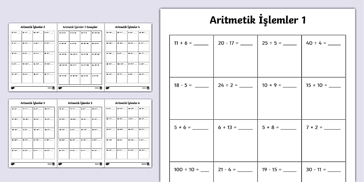 2. Sınıf Aritmetik İşlemler Etkinlik Paketi-Twinkl