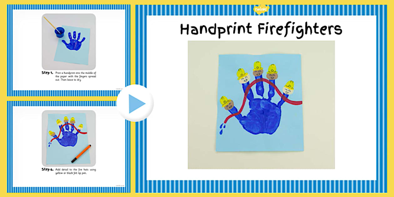 Handprint Firefighters Craft Instructions PowerPoint - craft