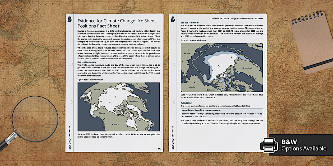 GCSE Evidence for Climate Change: Ice Sheet Positions Fact Sheet