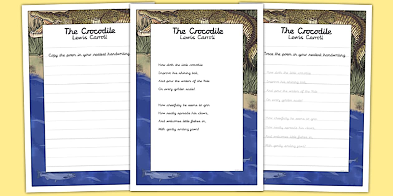 Editable The Crocodile Handwriting Practice (teacher made)