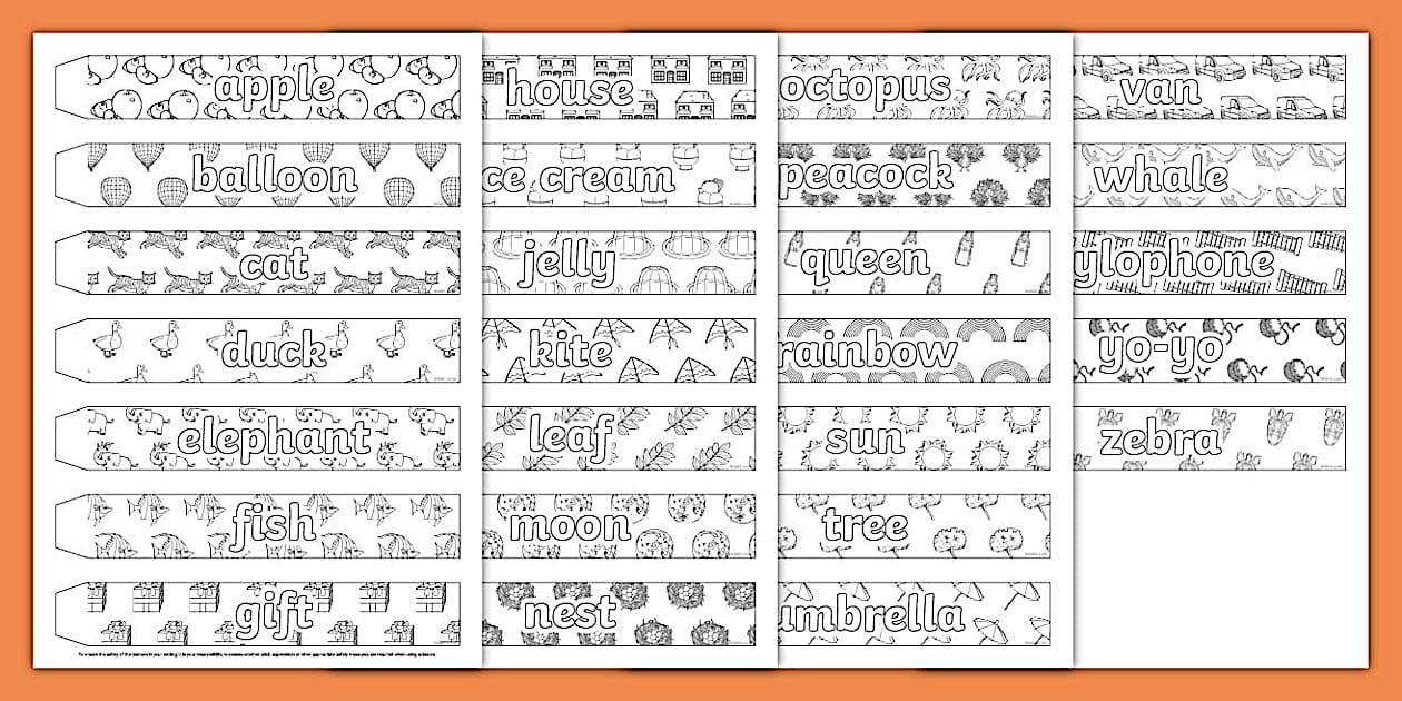 Alphabet Colouring Paper Chain