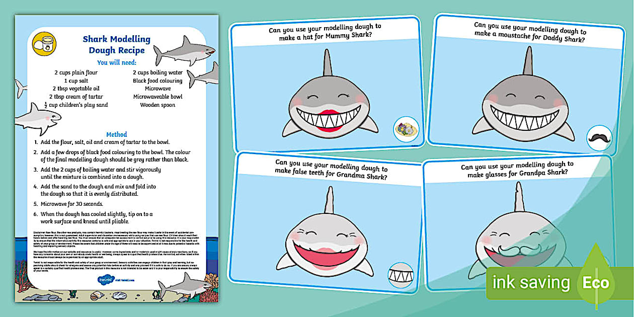 Shark-Themed Modelling Dough Pack (teacher made) - Twinkl