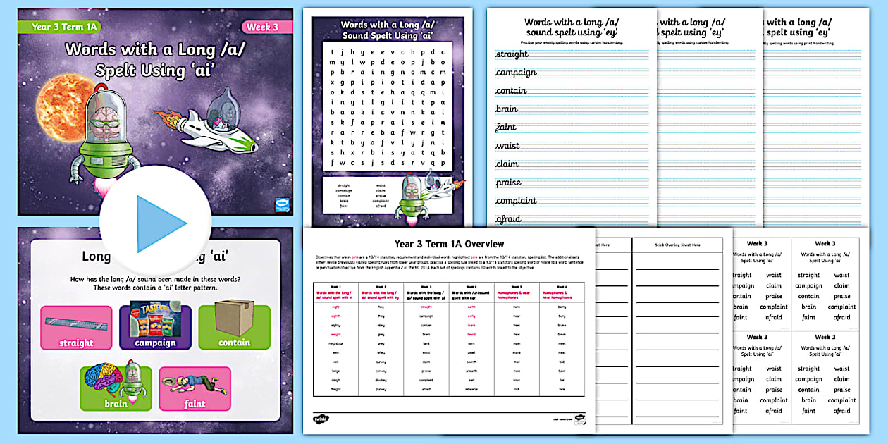 Year 3 Term 1A Week 3 Spelling Pack (teacher made) - Twinkl