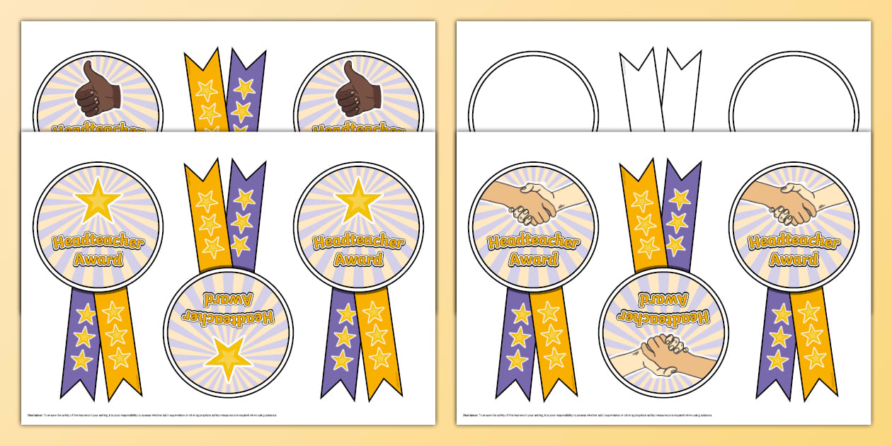 Headteacher Award Badges - Twinkl - KS1