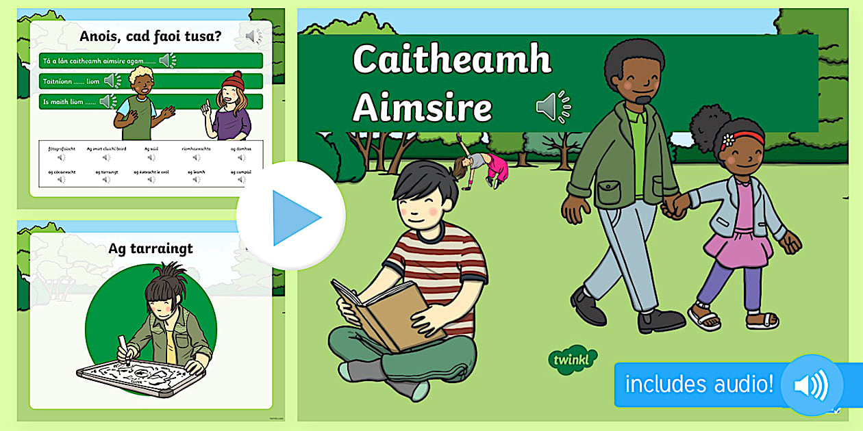 Hobbies Gaeilge Audio PowerPoint (teacher made) - Twinkl