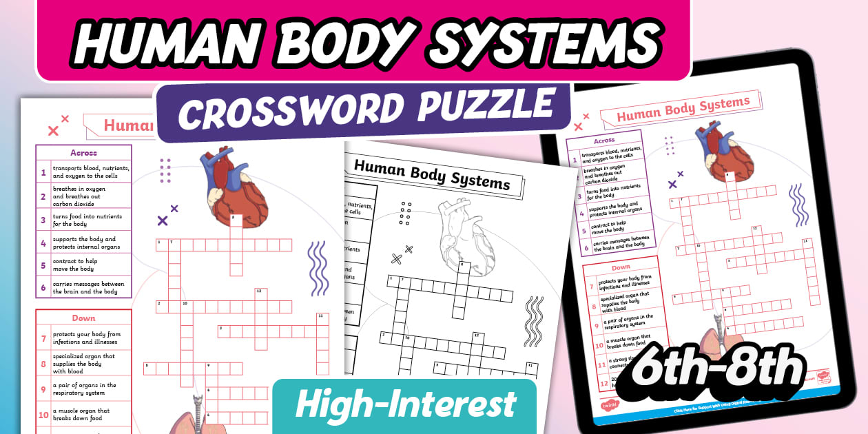 Human Body Systems Crossword | Resource | Twinkl USA