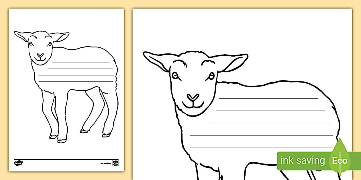 Lamb Writing Frame Template (teacher made) - Twinkl