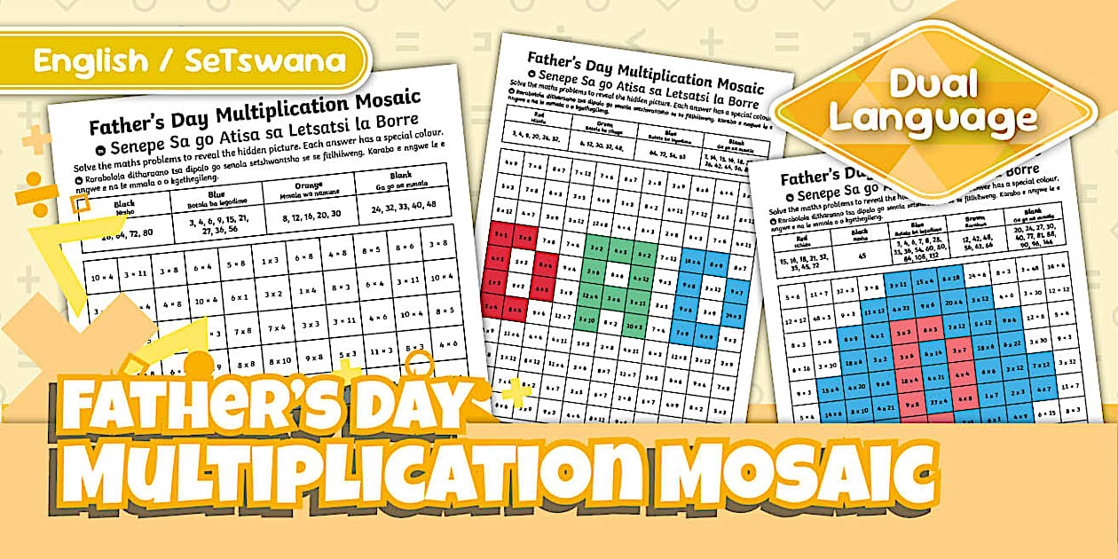 * NEW * Grade 4 Maths - Father's Day Multiplication Mosaic - Activity ...