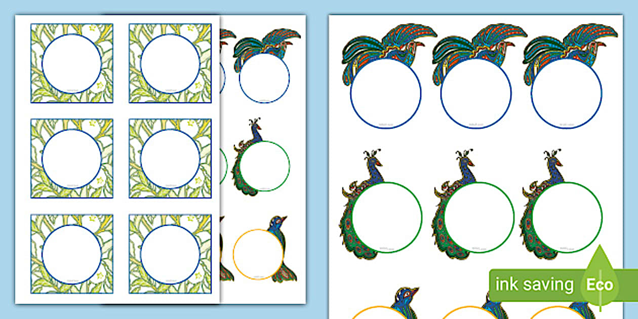 Batik Bird Face Cut-Outs - Twinkl