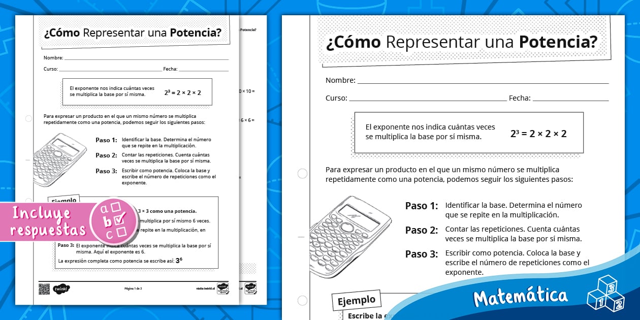 Guía | Potencias | Exponente | Multiplicación Iterada | 7°