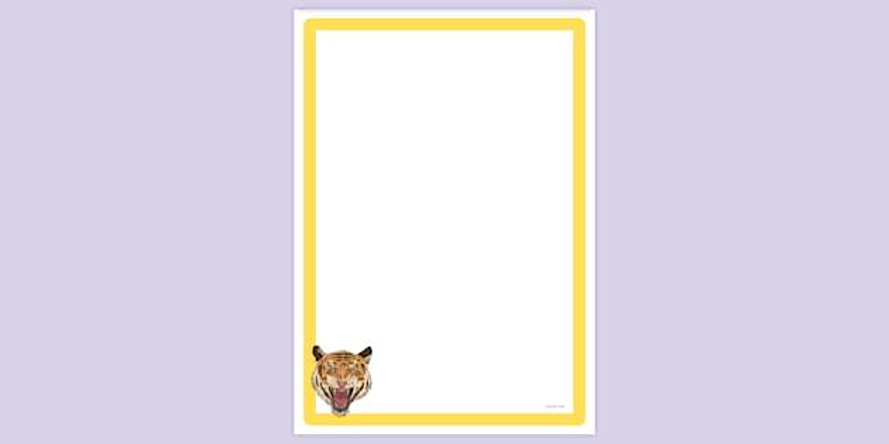 Tiger Face Page Border | Page Borders | Twinkl