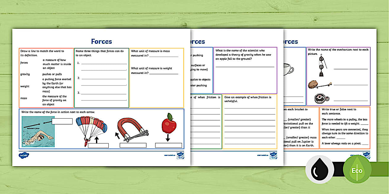 Forces Review Activity Mat (teacher made) - Twinkl