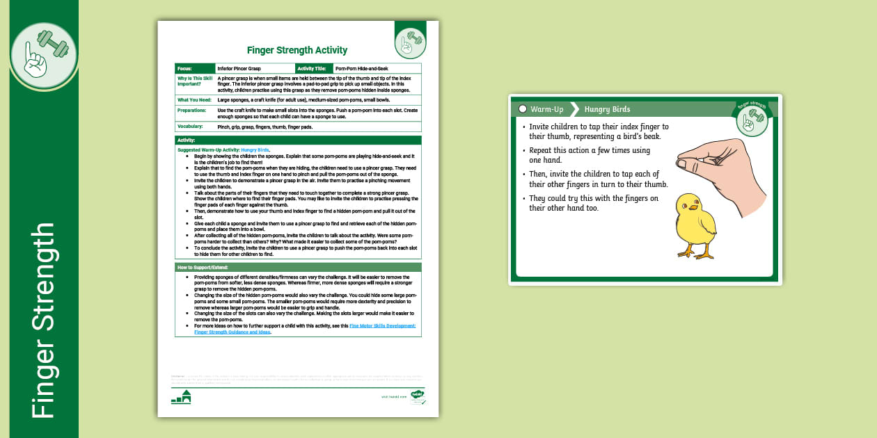 Fine Motor Finger Strength Activity Pom-Pom Hide-and-Seek