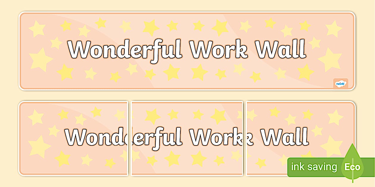 Wonderful Work Wall Display Banner (Teacher-Made) - Twinkl