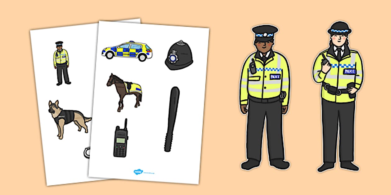 Cops Editing Strategy Police Cut Outs (teacher made)