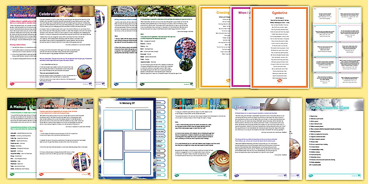 Elderly Care Memorial Resource Pack (teacher made) - Twinkl
