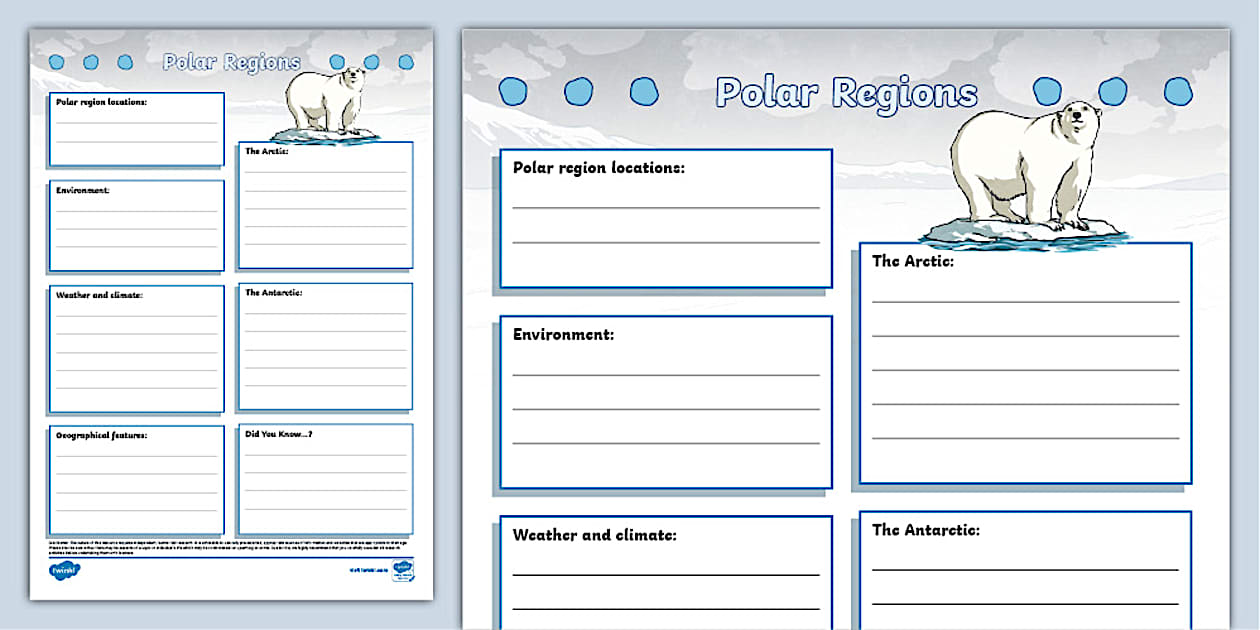Polar Regions Fact File Template - The Polar Regions