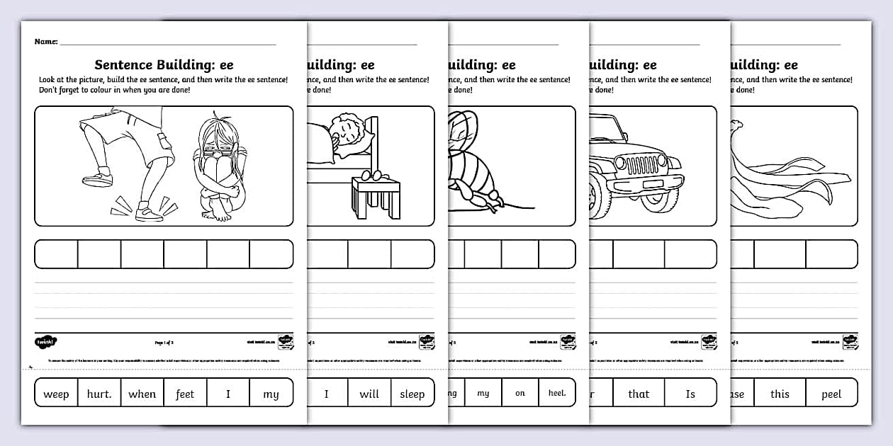 Phonics Sentence Building: ee