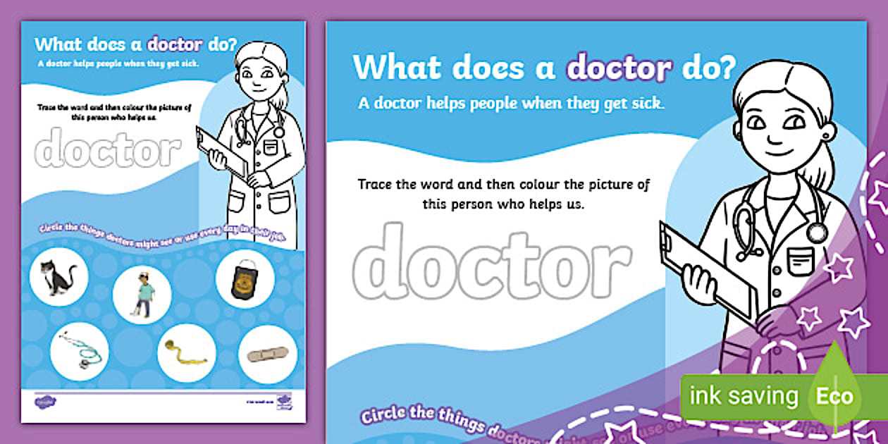 What Does a Doctor Do? Activity Sheet (teacher made)