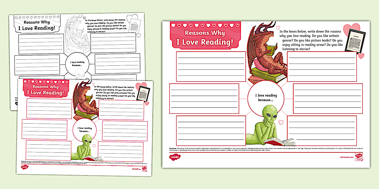 Why I Love Reading Mind Map (teacher made) - Twinkl